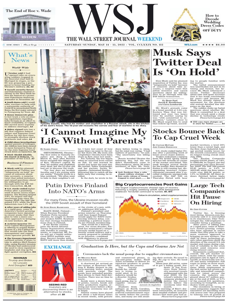 WSJ Weekend - May 14-15 2022 | PDF | Cryptocurrency | Ukraine
