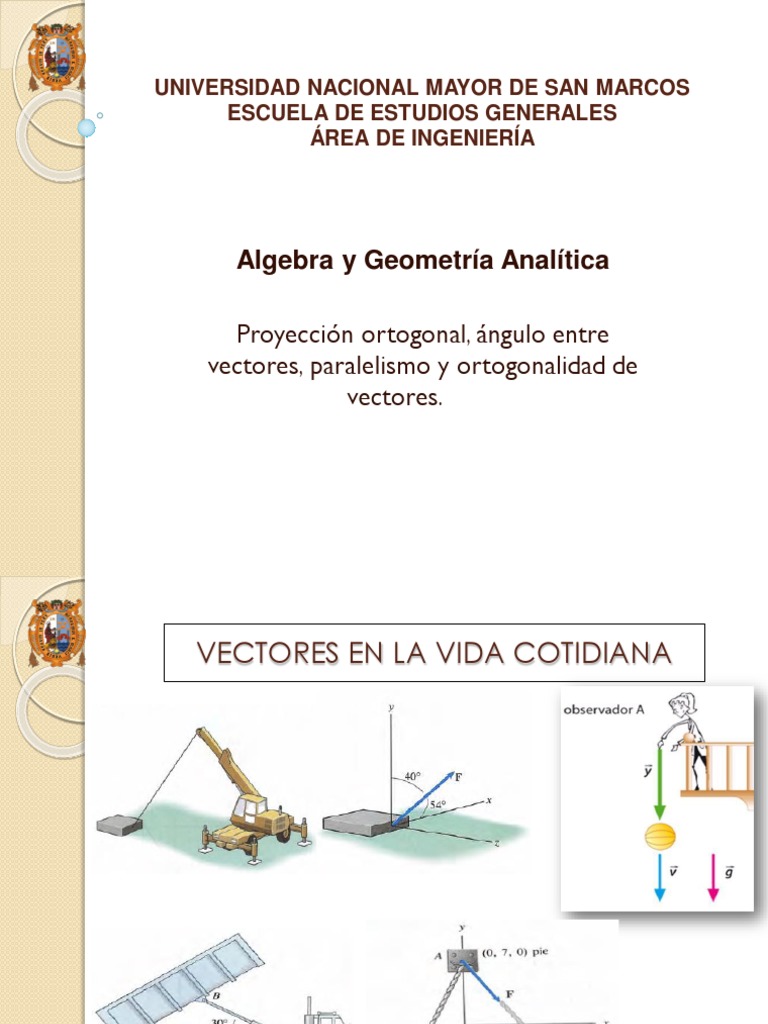 Proyección y Ángulos de Vectores | PDF | Vector Euclidiano | Triángulo