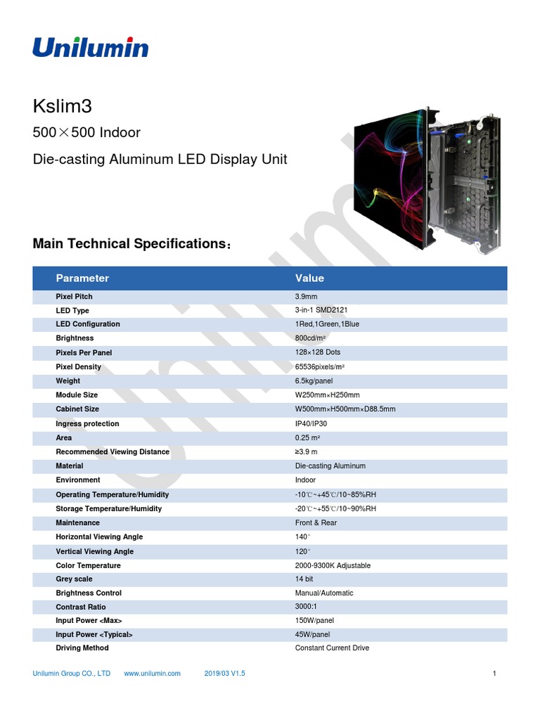 Indoor Die-Cast Aluminum LED Display Unit with 3.9mm Pixel Pitch and High Brightness of 800cd/m2 ...