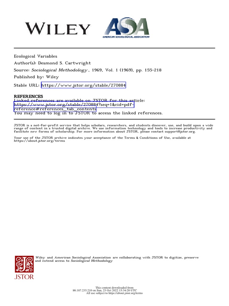 Understanding Ecological Variables | PDF | Ecology | Statistics