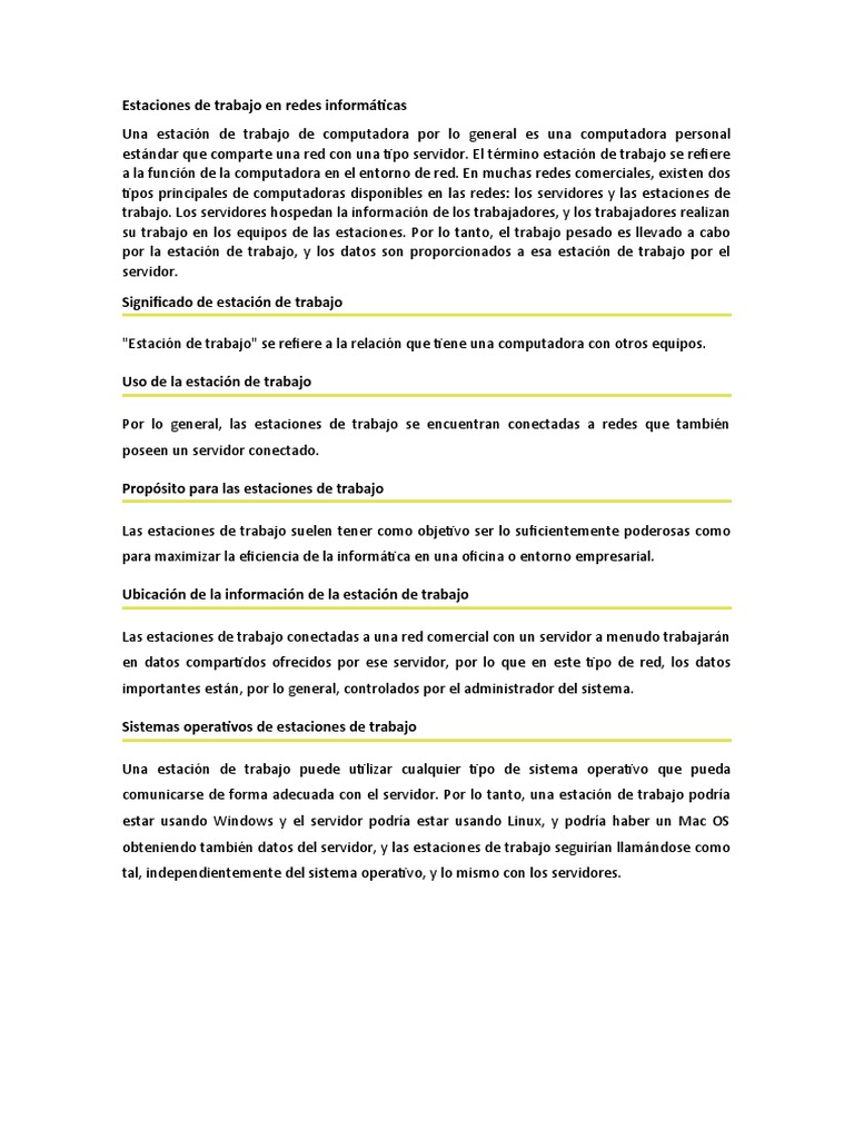 Estaciones de Trabajo en Redes Informáticas | PDF | Puesto de trabajo ...
