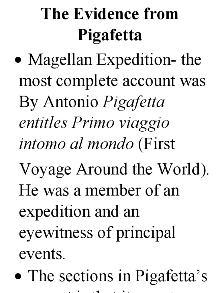 The Evidence From Pigafetta | PDF | Exploration | Water Transport