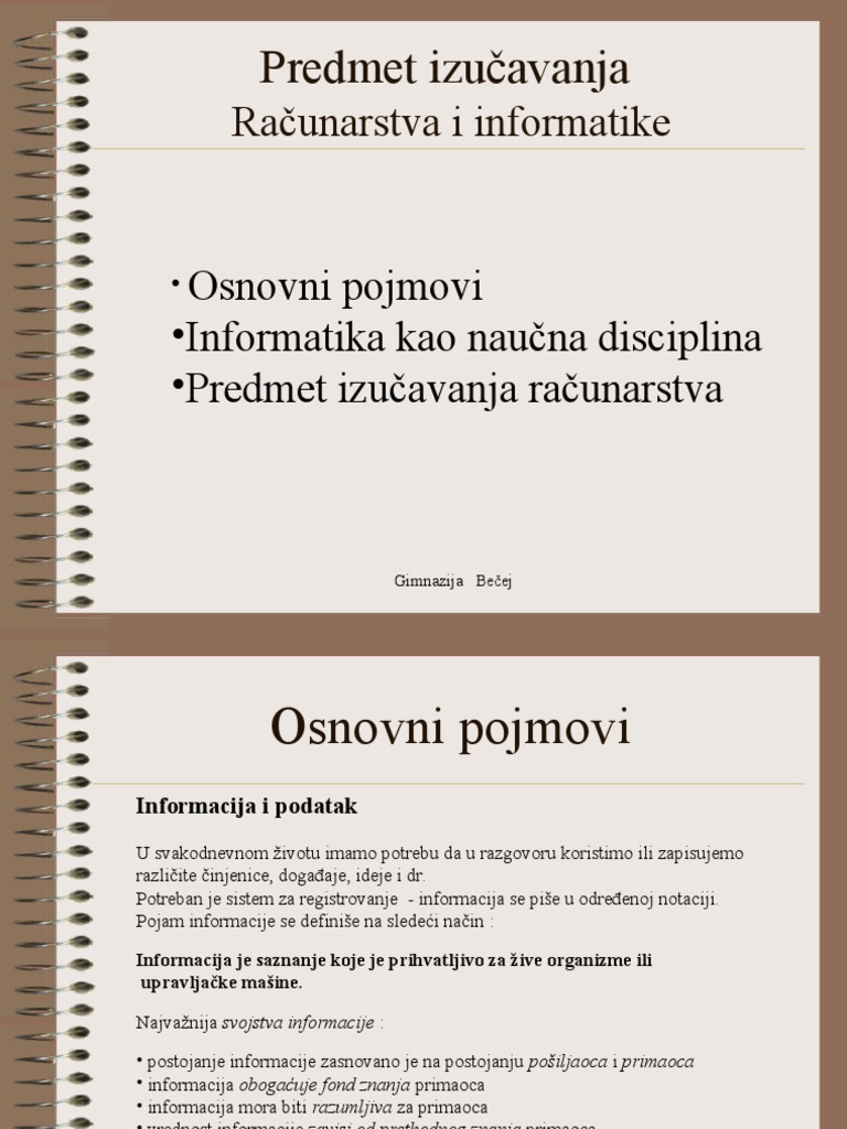 Predmet Izucavanja Informatike I Racunarstva | PDF