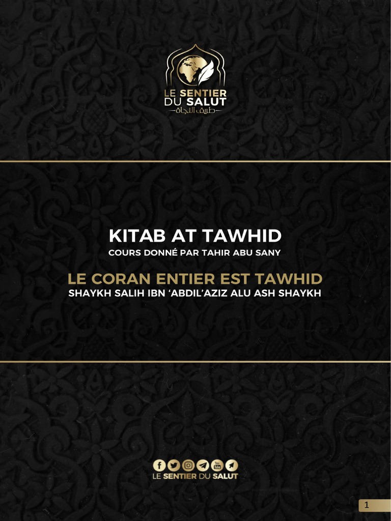 Cours 1 Le Coran Entier Est Tawhid Kitab at Tawhid 1 | PDF | Tawhid | Allah