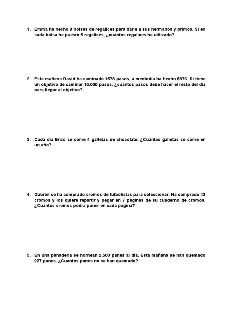 Problemas 4 Primaria | PDF