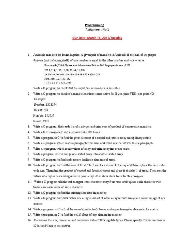 Assignment 1 - C | Download Free PDF | Matrix (Mathematics) | Numbers Assignment 1 - C | Download Free PDF | Matrix (Mathematics) | Numbers