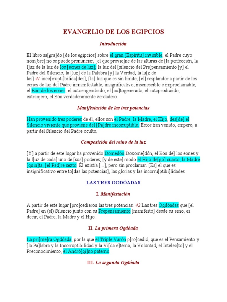 Evangelio de Los Egipcios | PDF | Jesús | Salvación