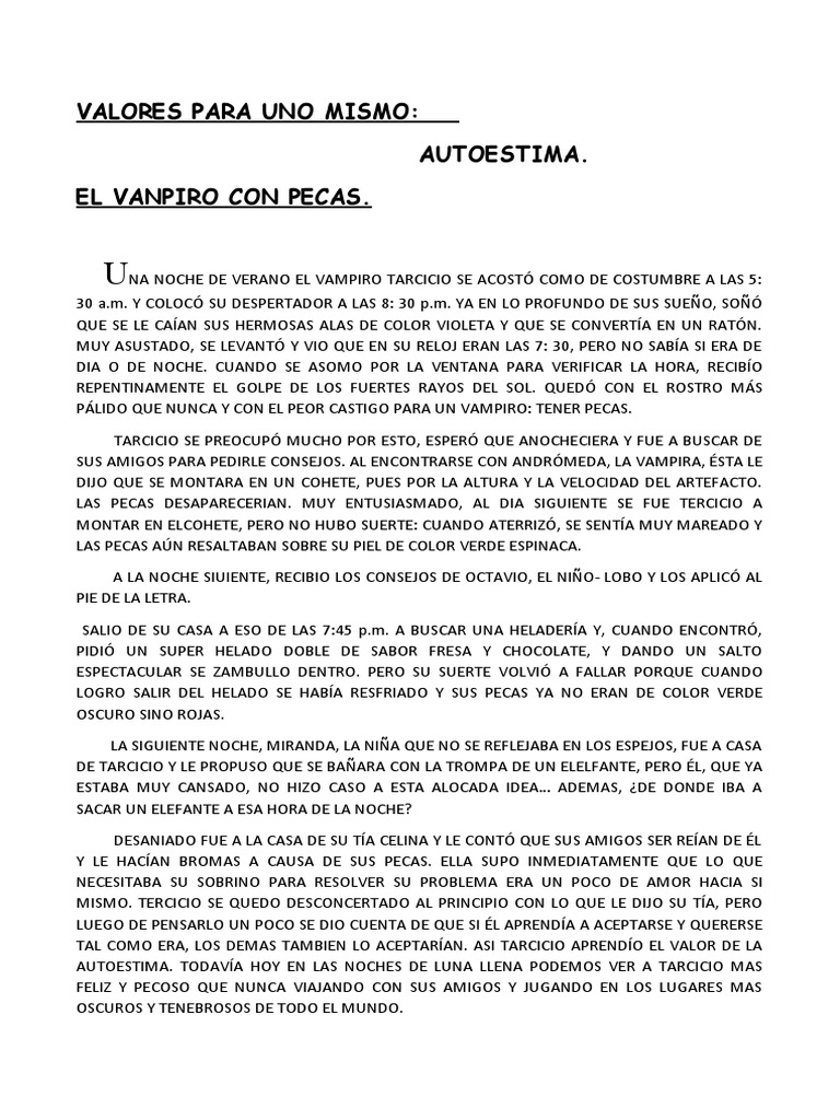Autoestima Cuento | PDF