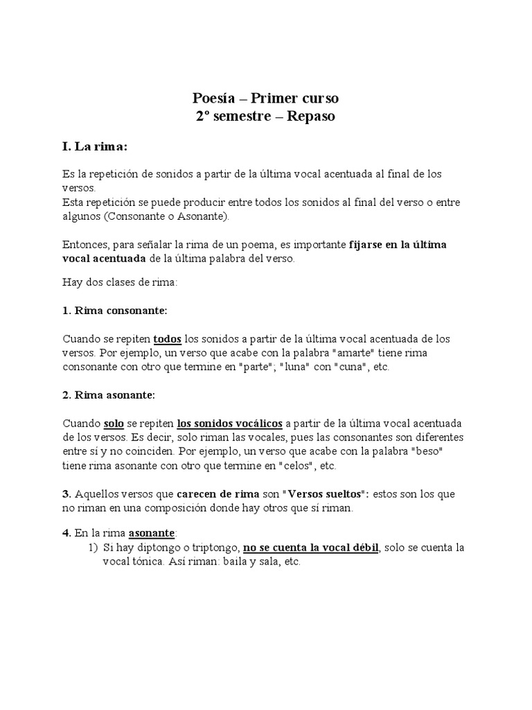 Rima y Figuras Retóricas en Poesía | PDF | Rima | Lingüística