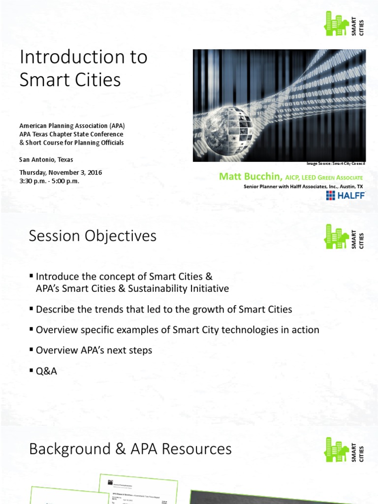 Planning for Smart Cities: An Introduction to the Concepts, Trends ...