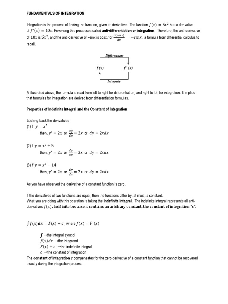 1 The Indefinite Integral 1 | PDF | Integral | Function (Mathematics)
