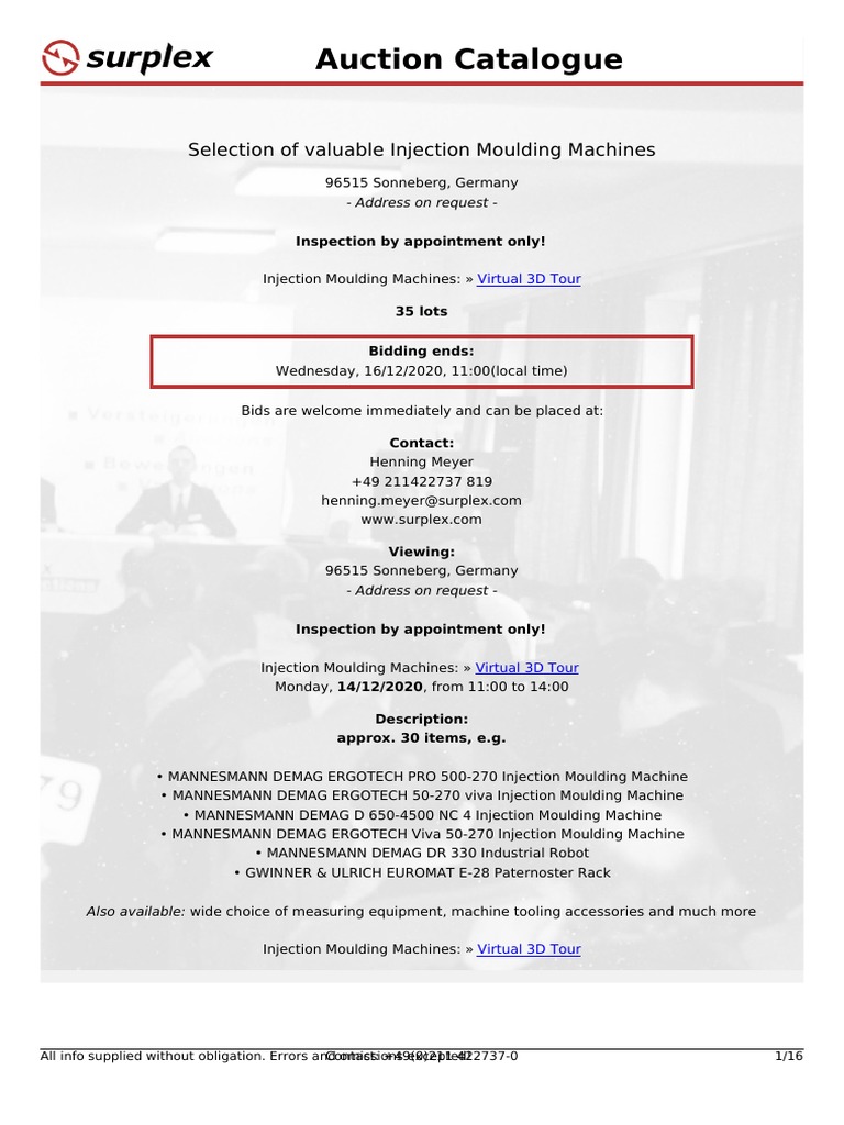 Surplex Auction 3572 | PDF | Machines | Equipment