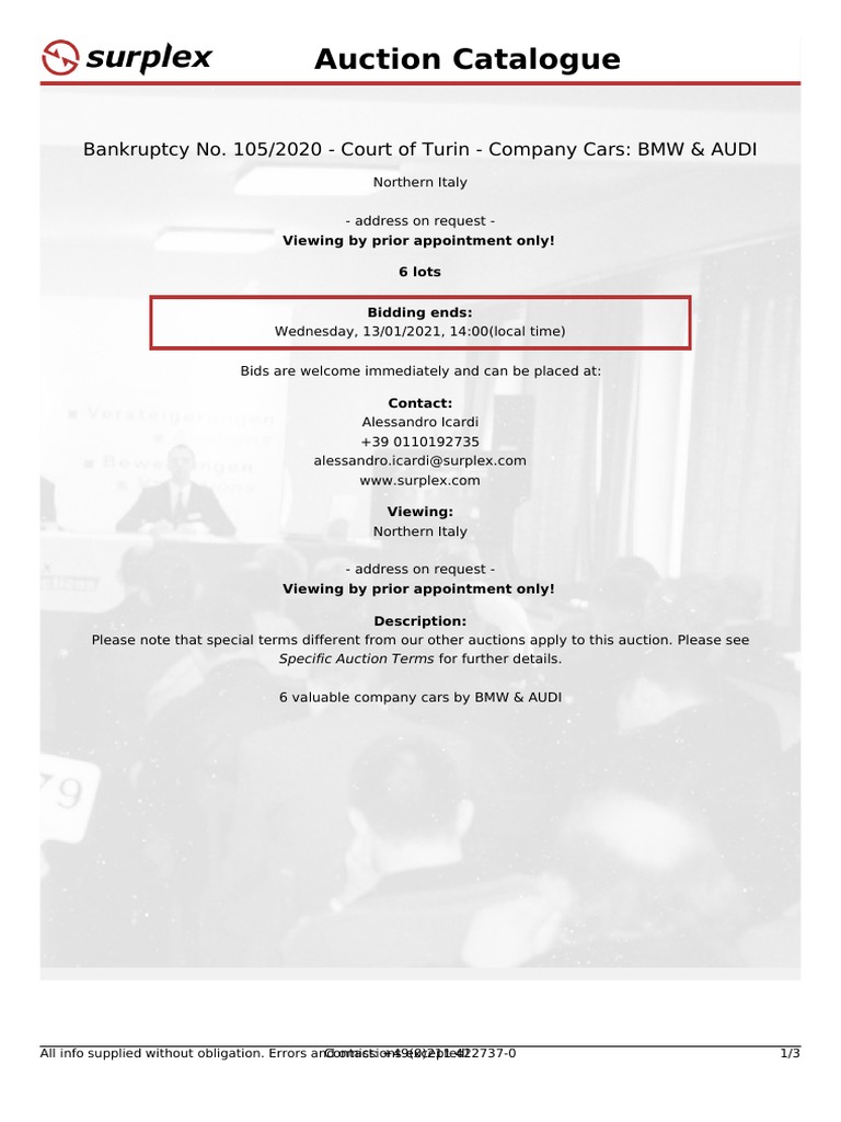 Surplex Auction 3597 | Download Free PDF | Auction | Mortgage Law