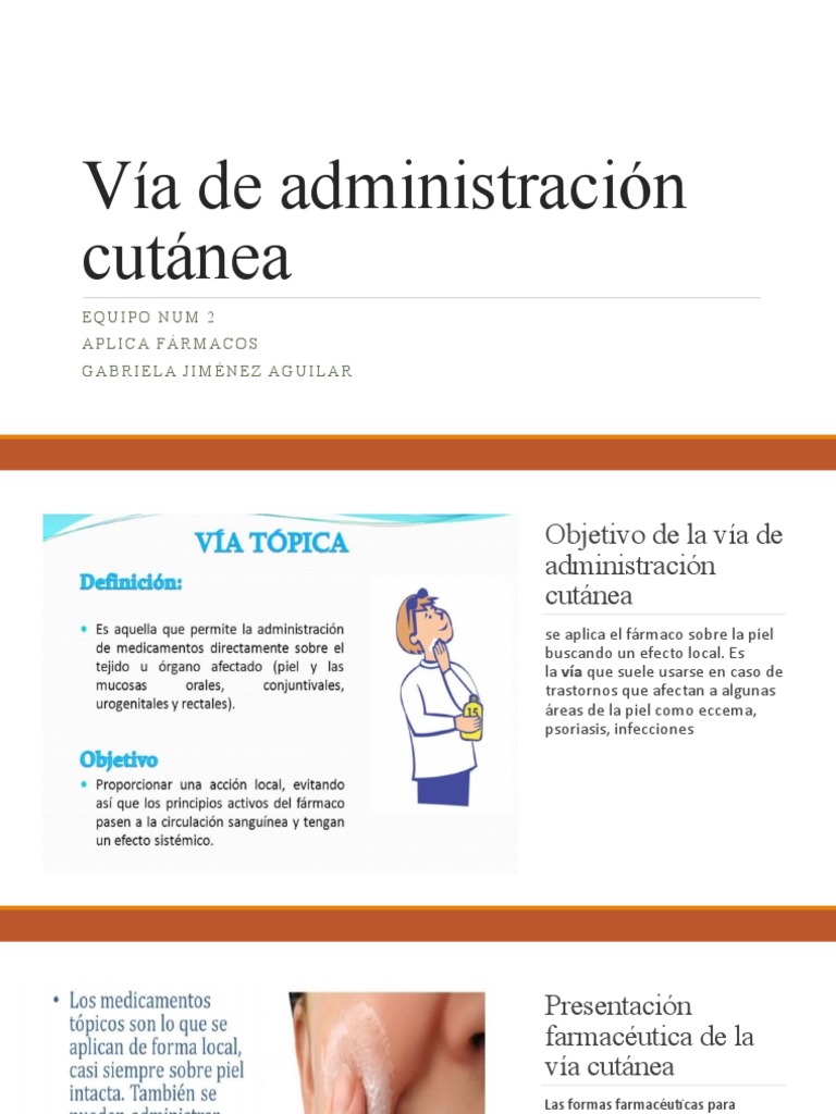 Vía de Administración Cutánea: Guía Práctica | PDF