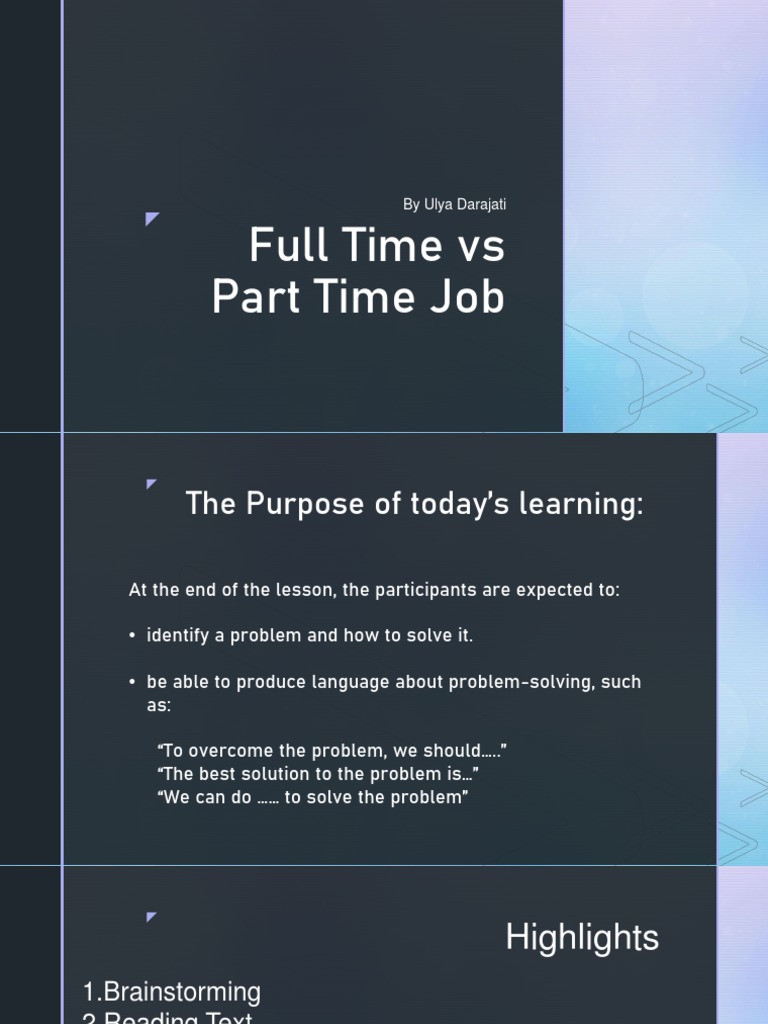 Full Time Vs Part Time Job | PDF