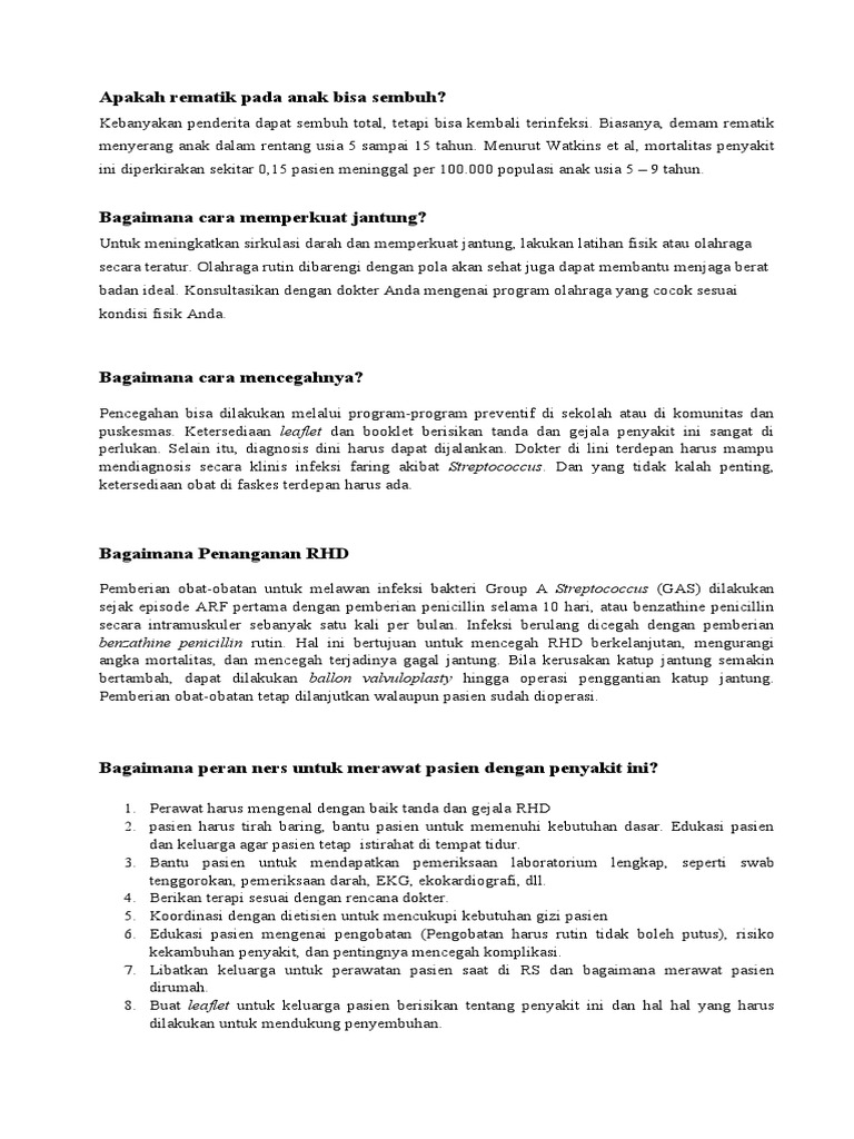 Apakah Penyakit RHD Bisa Menular | PDF