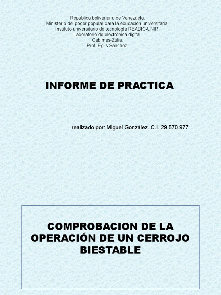 INFORME DE PRAC. ELEC digitalUNIDAD4 | PDF | Puerta lógica | Tecnología de información y ...