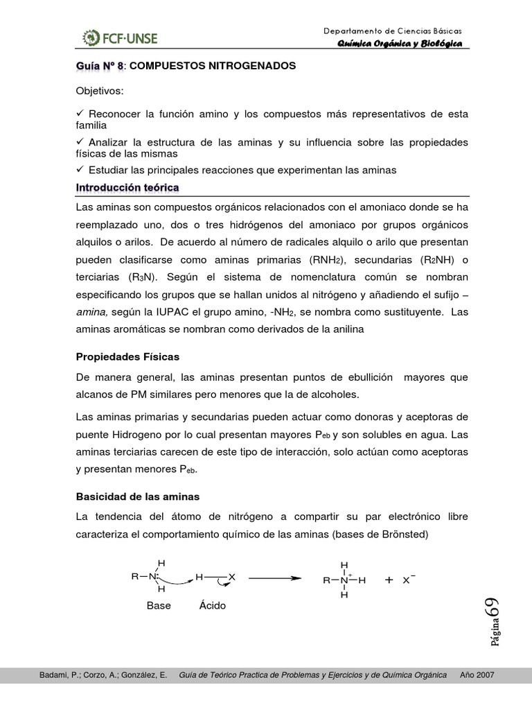 Compuestos Nitrogenados Pdf Amina Nitrógeno 