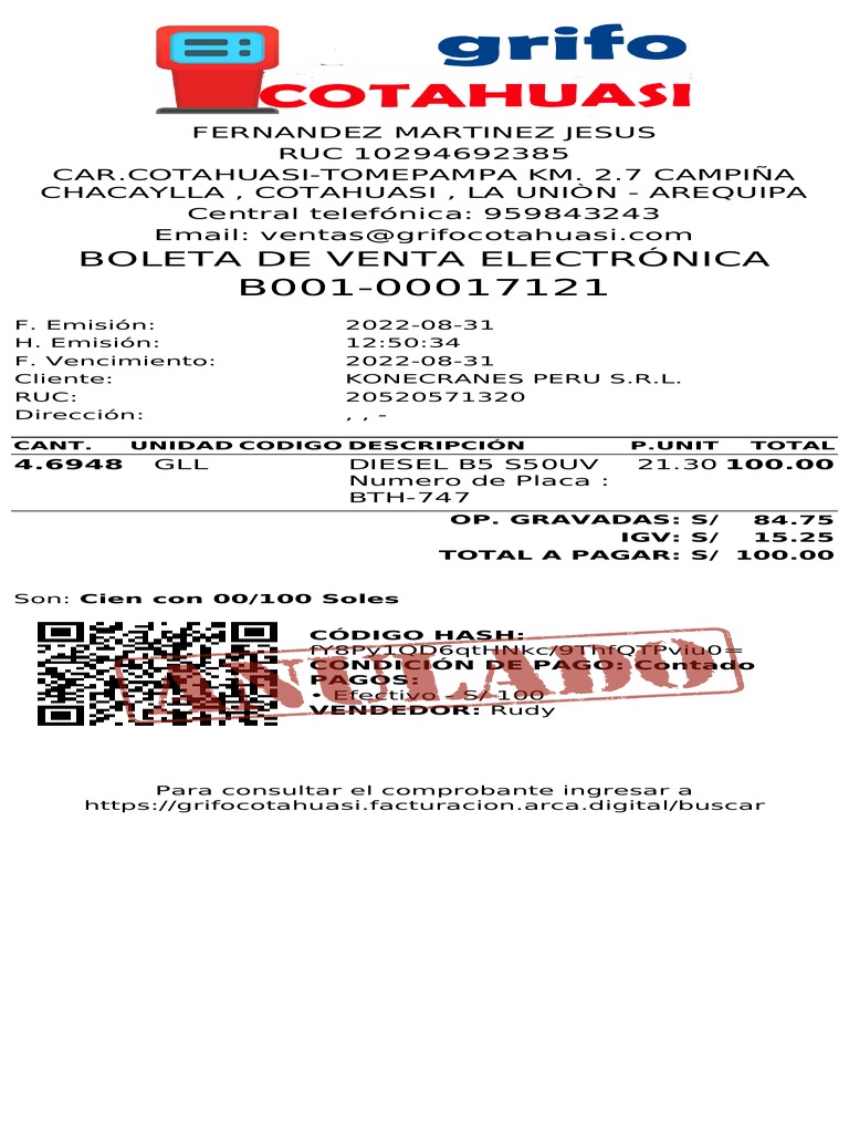 Boleta de Venta Electrónica | PDF