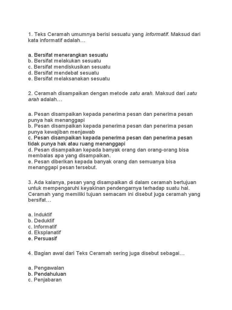 Struktur dan Unsur Teks Ceramah | PDF