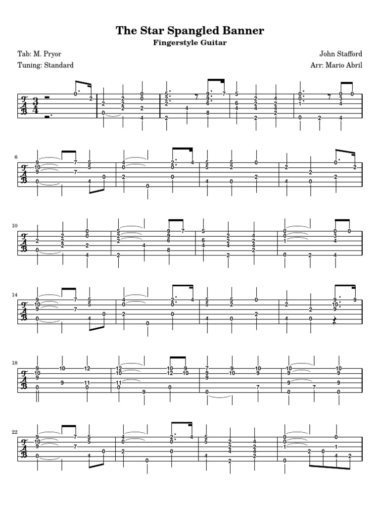 The Star Spangled Banner | PDF | Guitar Family Instruments | Guitars