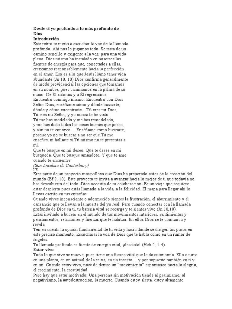 Desde El Yo Profundo A Lo Más Profundo de | Descargar gratis PDF | Amor | Gracia divina