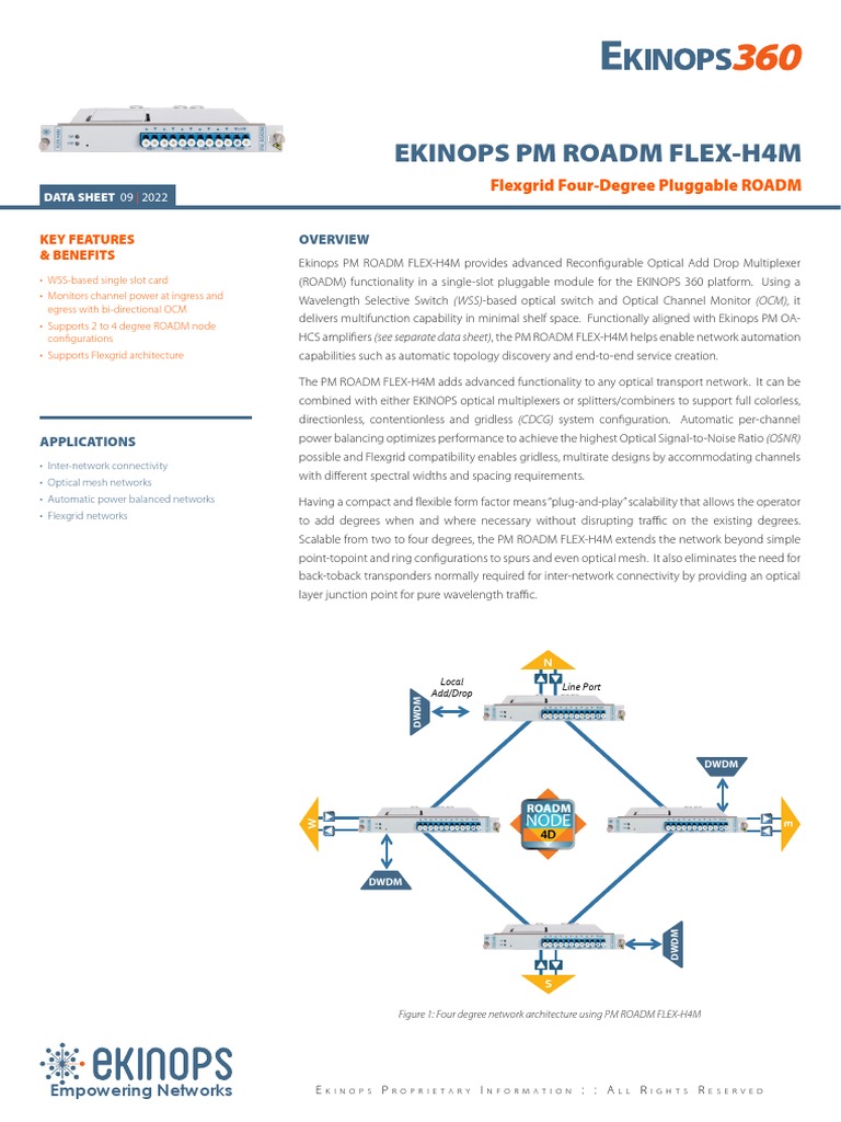 02ds-pm_roadm_flex_h4m-ekinops | PDF | Wavelength Division Multiplexing | Command Line Interface
