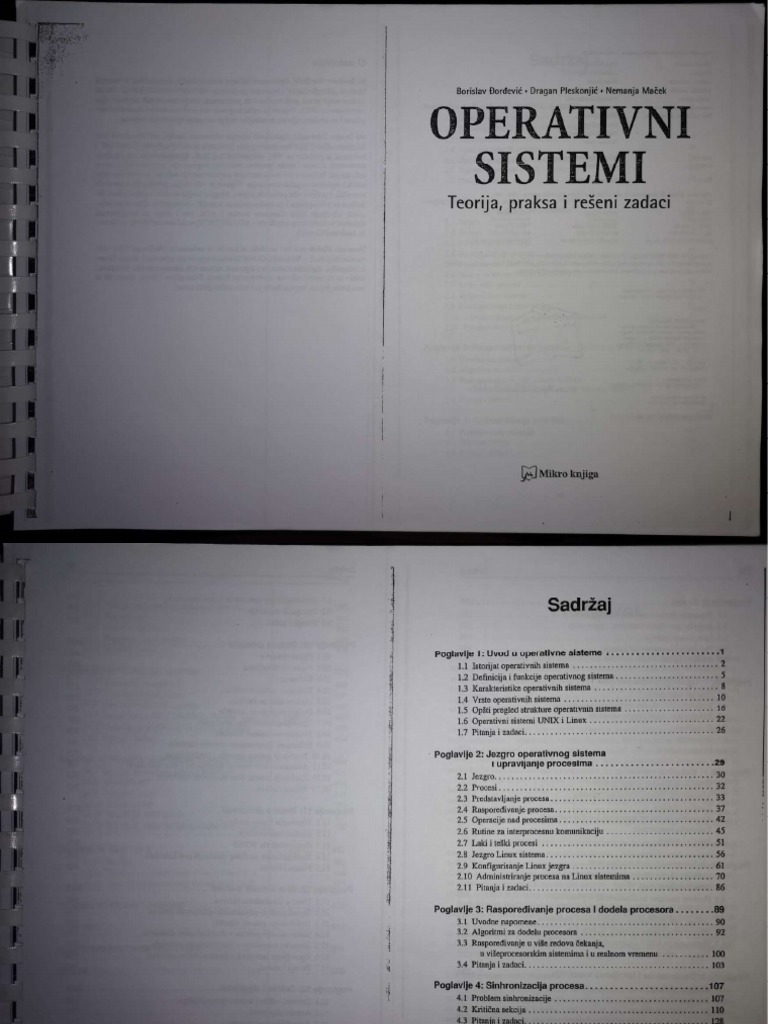 Operativni Sistemi Knjiga | PDF
