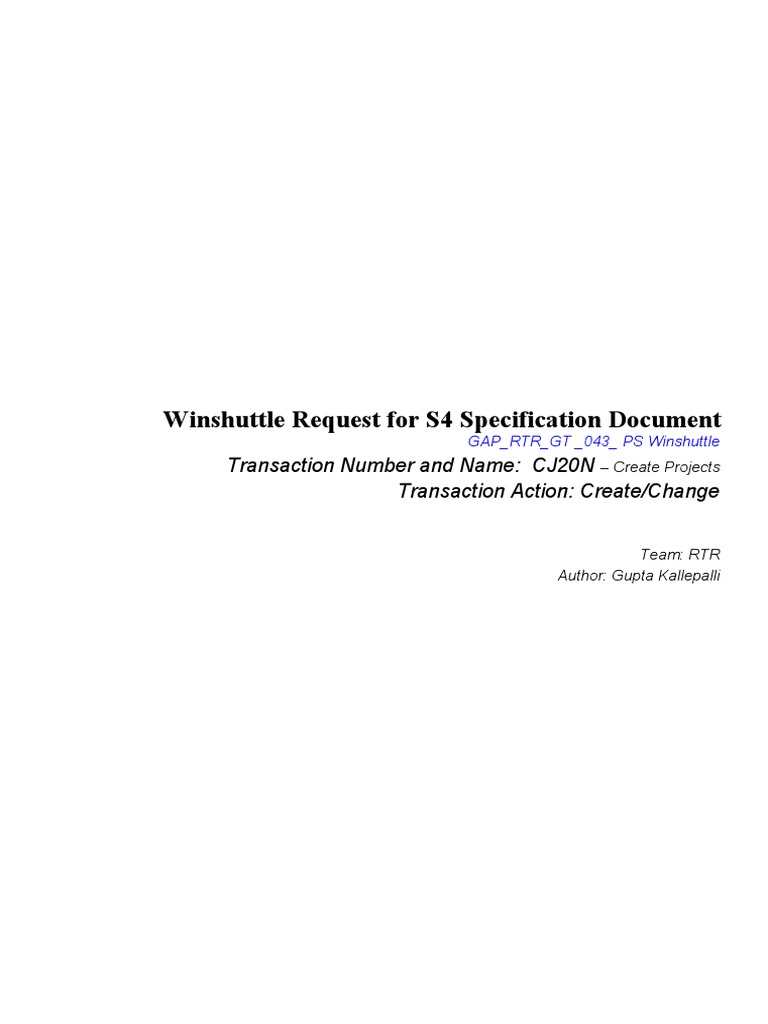 Winshuttle CJ20N Project Creation Guide | PDF | Capital Expenditure ...