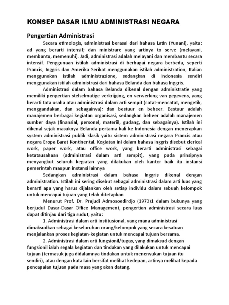 Materi Konsep Dasar Ilmu Administrasi Negara | PDF | Karier & Perkembangan | Pengembangan Diri