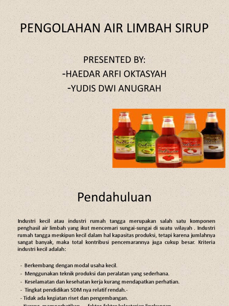 Pengolahan Limbah Cair Sirup | PDF