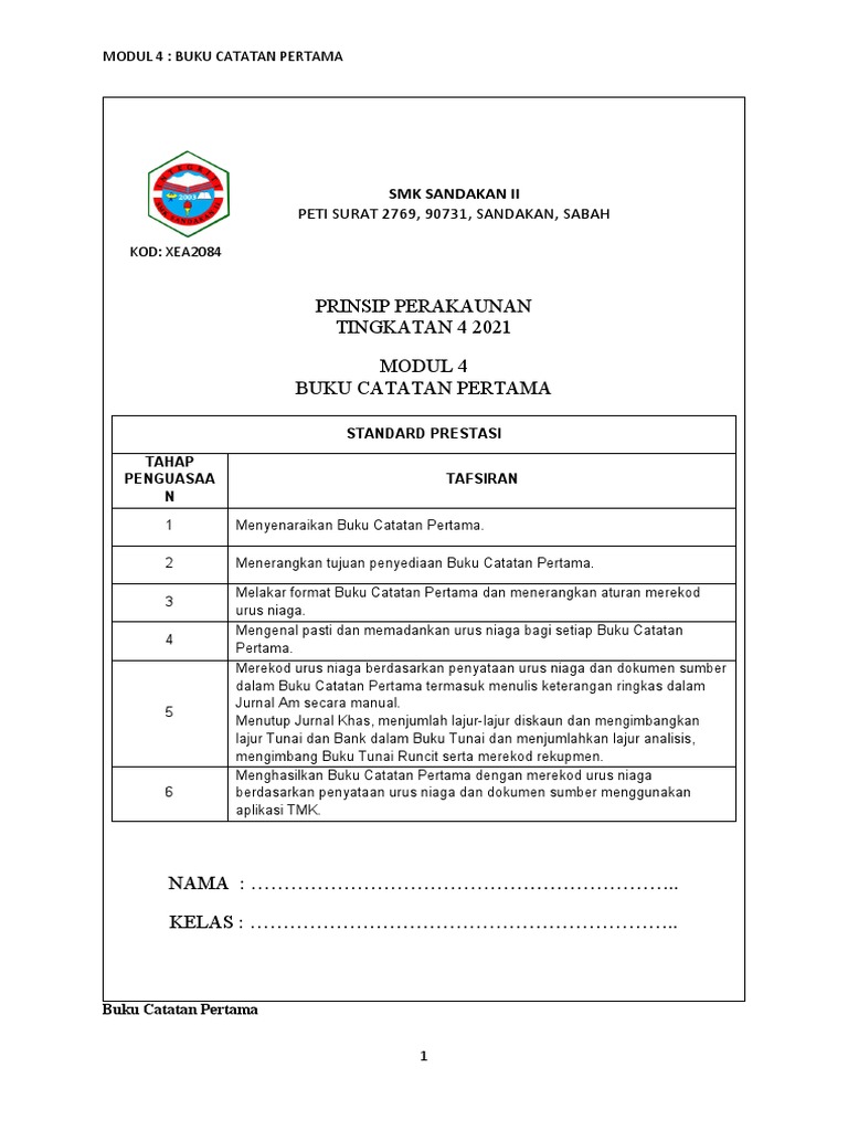 Modul 4 Buku Catatan Pertama 1 | PDF