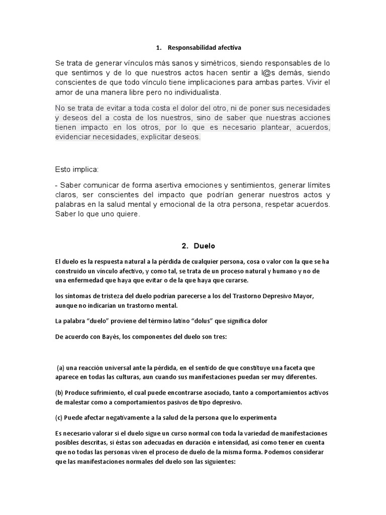 Apego, Responsabilidad Afectiva, Etc... | PDF | Teoría de apego | Las emociones