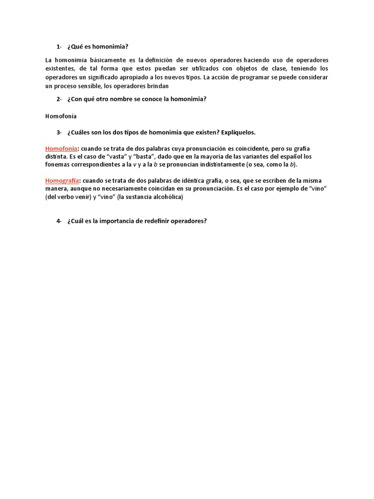 Qué Es Homonimia | PDF
