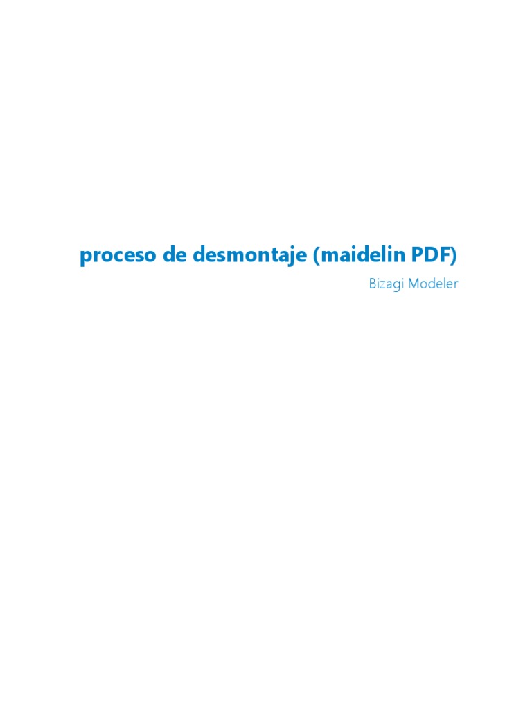 Proceso de Desmontaje PDF | PDF