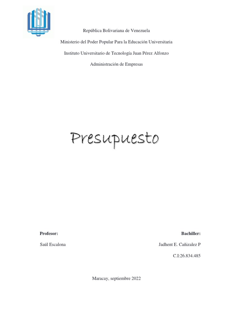 Presupuesto | PDF | Presupuesto | Business