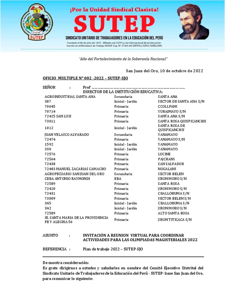 Oficio Multiple 02 | PDF