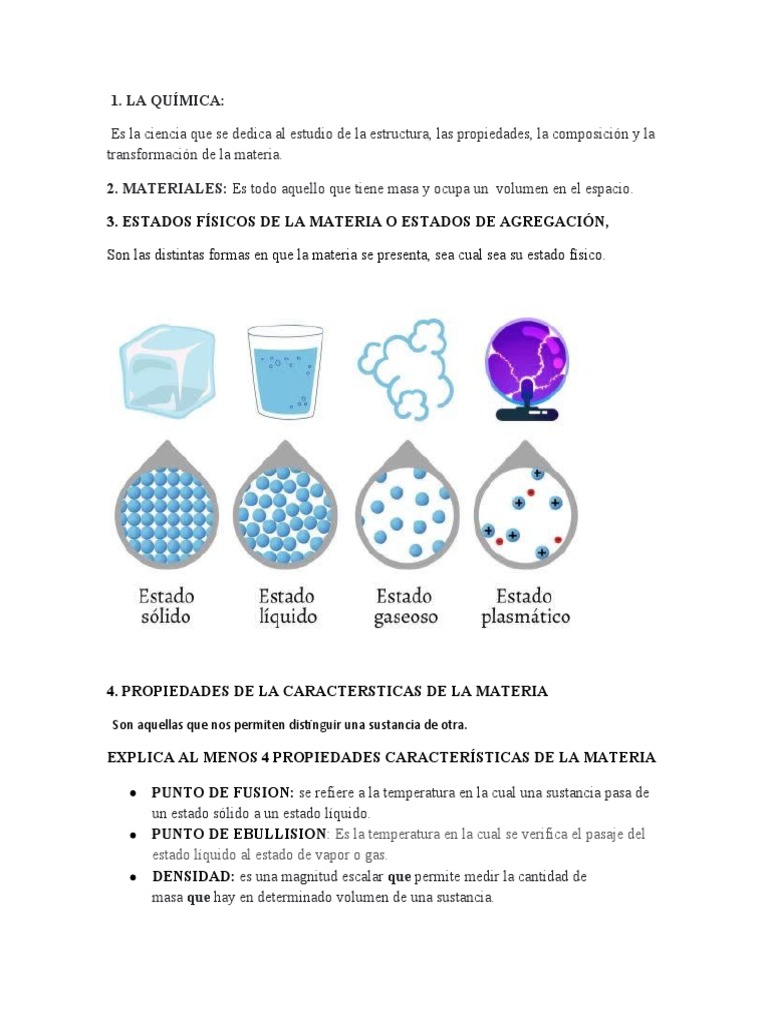 Propiedades y Estados de la Materia | PDF | Importar | Temperatura