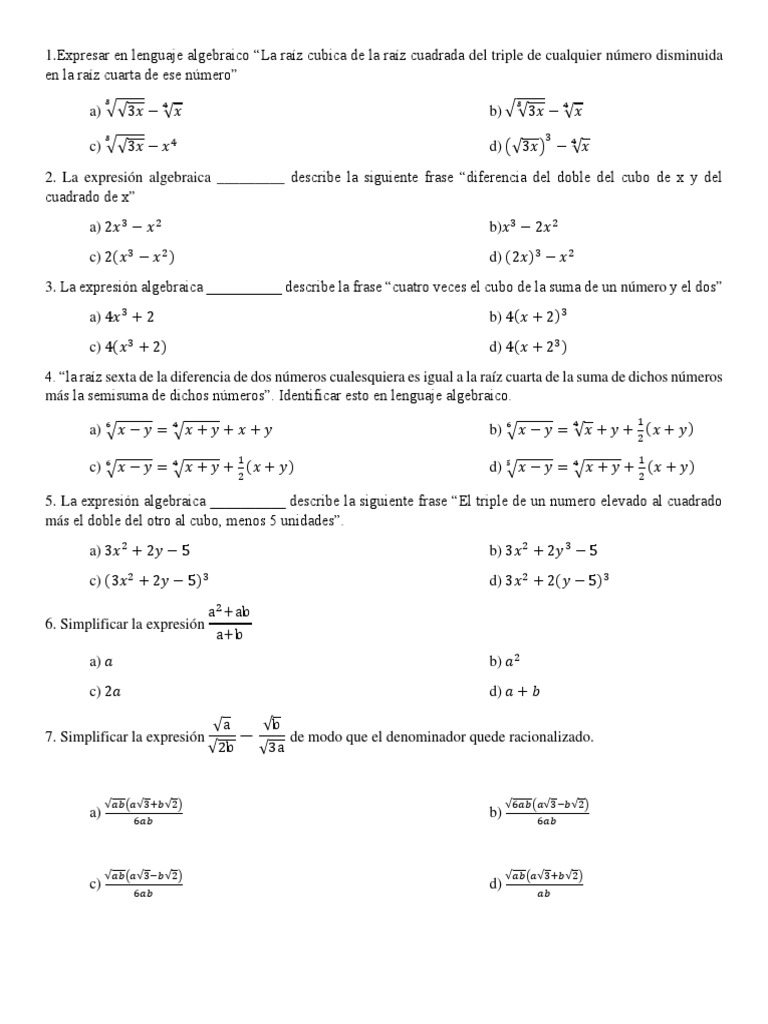 Algebra Final | PDF | Factorización | Álgebra