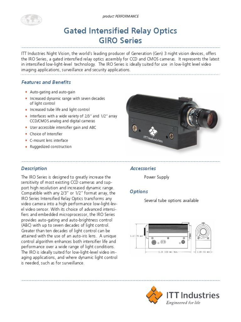 Gated Intensified Relay Optics | PDF | Charge Coupled Device | Camera
