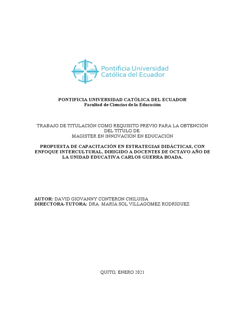 Contron David - TESIS | PDF | Método de enseñanza | Plan de estudios