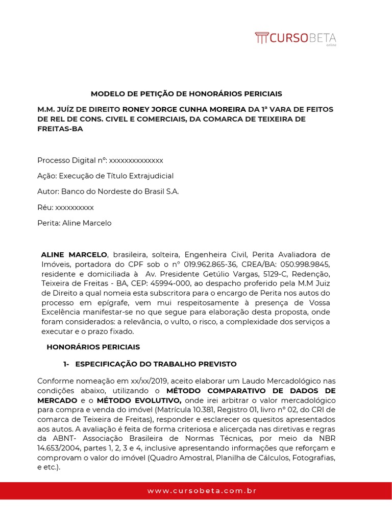 Modelo de Petição de Honorários Periciais | PDF