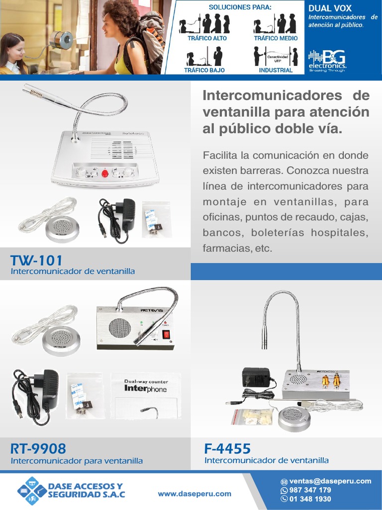 Intercomunicadores para Ventanilla | PDF