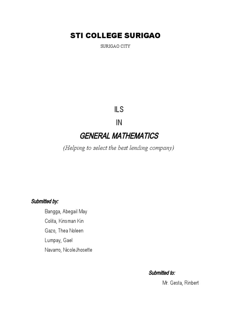 Final Ils Genmath | PDF | Interest | Loans