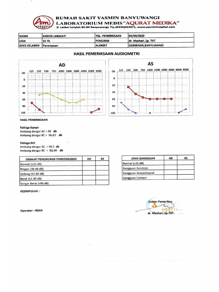 Hasil Audiometri Andini | PDF