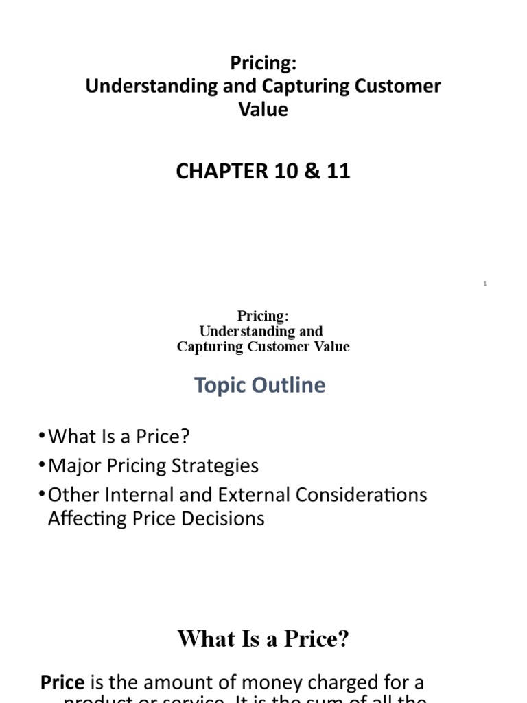 Pricing, Understanding and Capturing Customer Value | Download Free PDF | Pricing | Cost