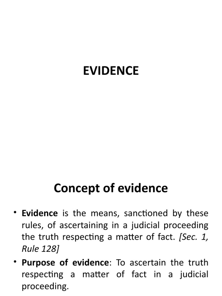 Understanding Evidence in Legal Proceedings | PDF | Evidence (Law ...