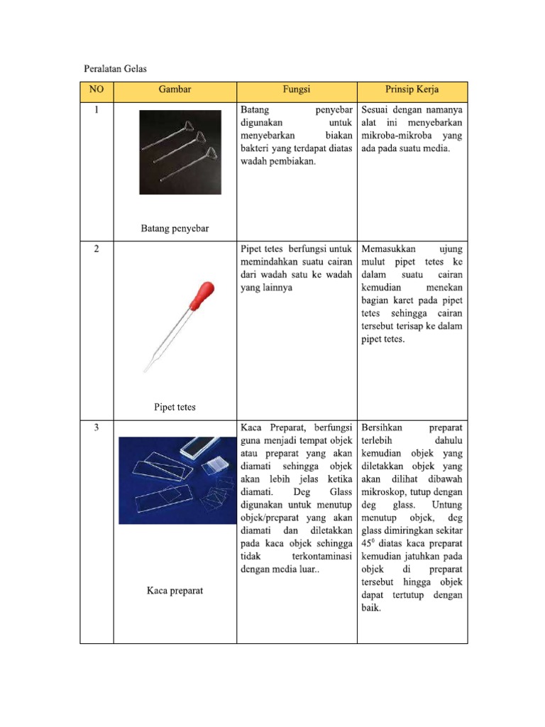Alat Alat Lab | PDF