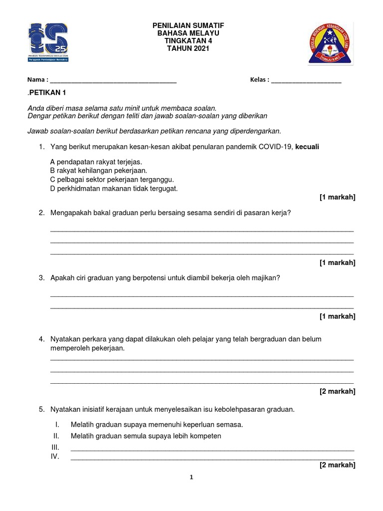 BM T4 (Mendengar) | PDF