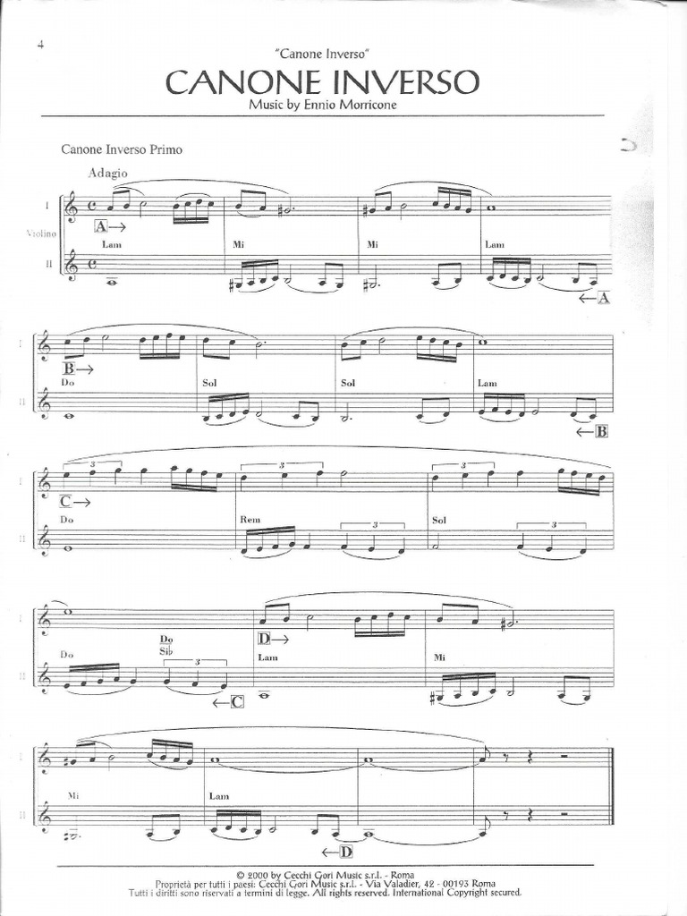 Canone Inverso - Ennio Morricone | PDF